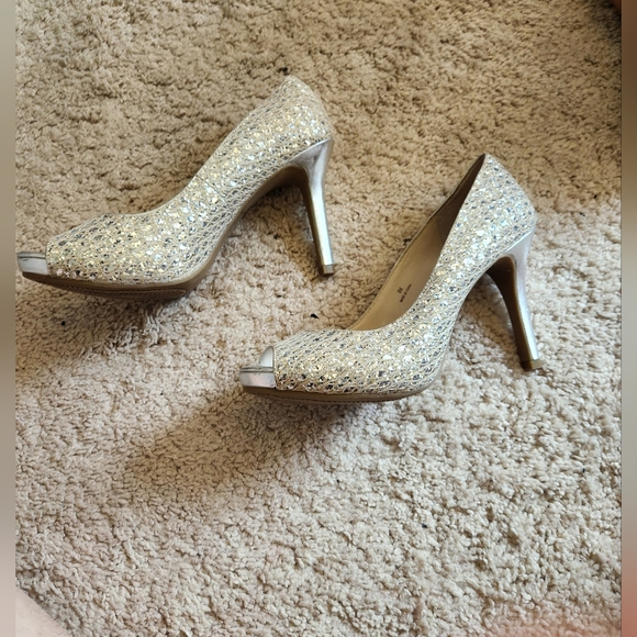 Coach and Four | Shoes | Coach And Four Silver Open Toed Heels | Poshmark